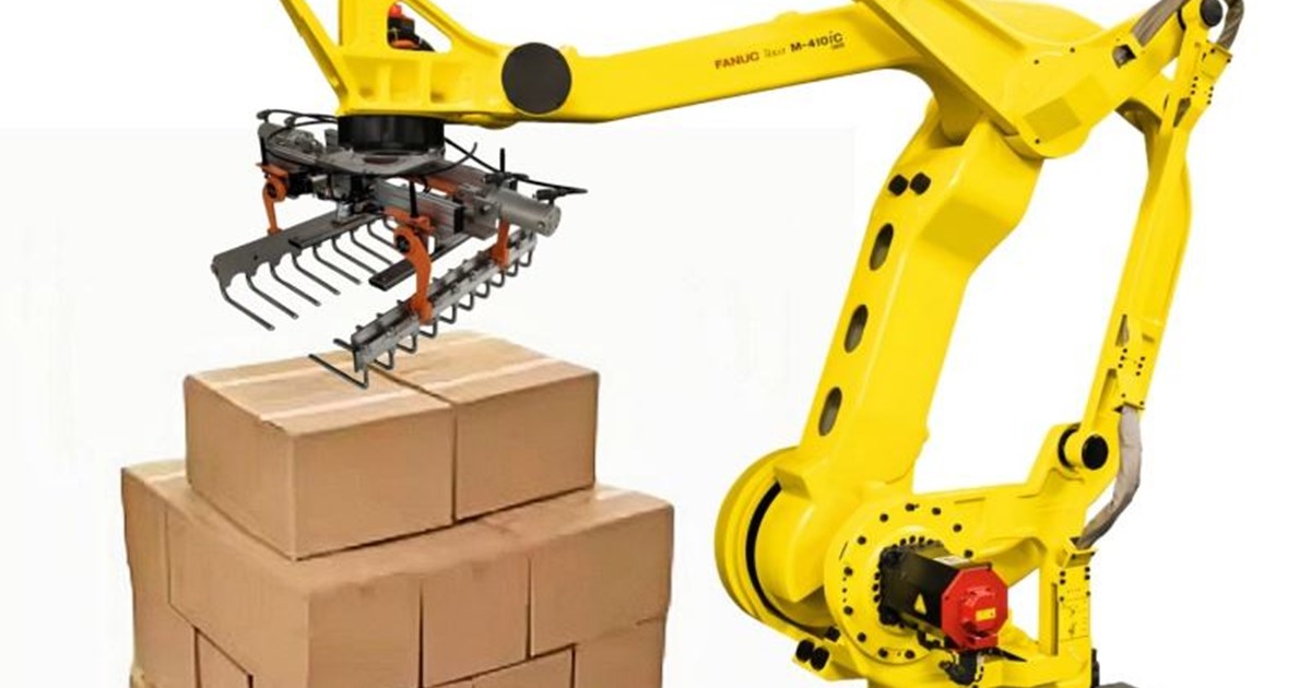 Robot chính hãng dùng xếp dỡ, vận chuyển thùng carton chứa chai thủy ...